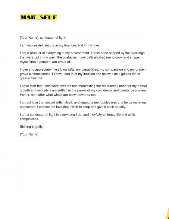 Affirmation Letter: How To, Templates & Examples | Mail To Self