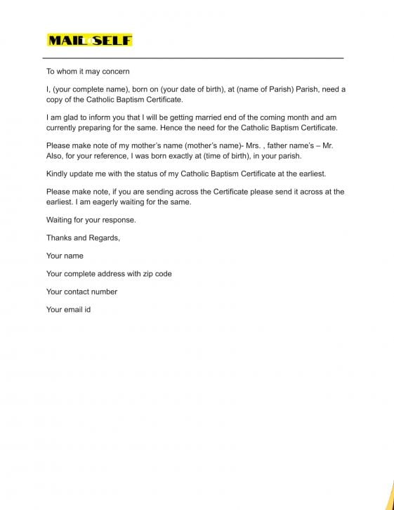 Catholic Baptism Certificate: How To, Templates & Examples | Mail To Self