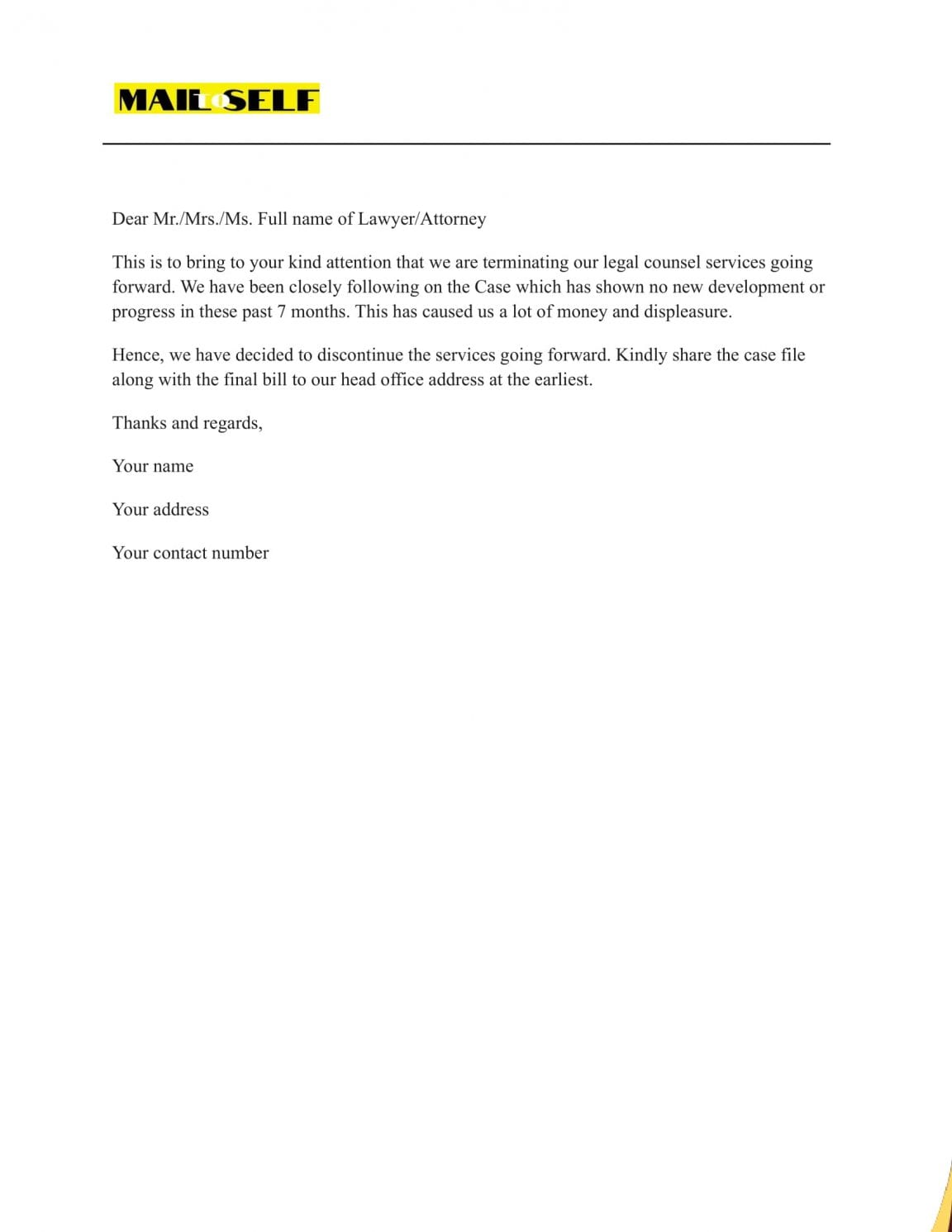 End of Representation Letter: How To, Templates & Examples | Mail To Self