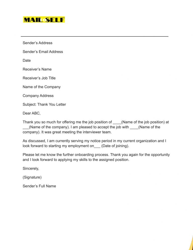 Thank You Cover Letter: How to, Templates & Examples | Mail To Self