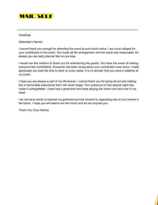 Thank You Letter After Event Attendance: How To, Templates & Examples ...