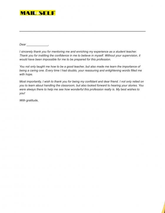 Thank You Letter To Cooperating Teacher: How To, Templates & Examples ...
