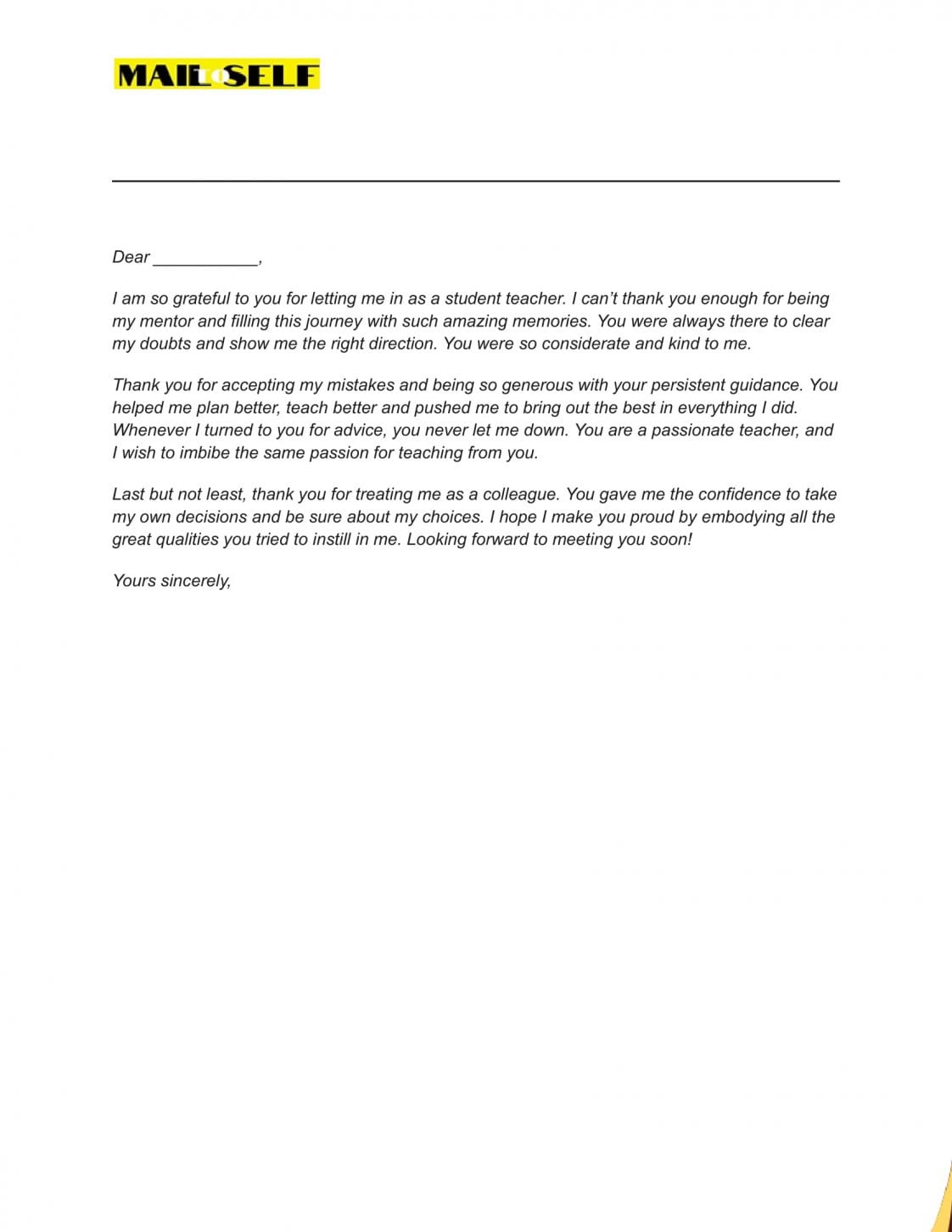 Thank You Letter To Cooperating Teacher: How To, Templates & Examples ...