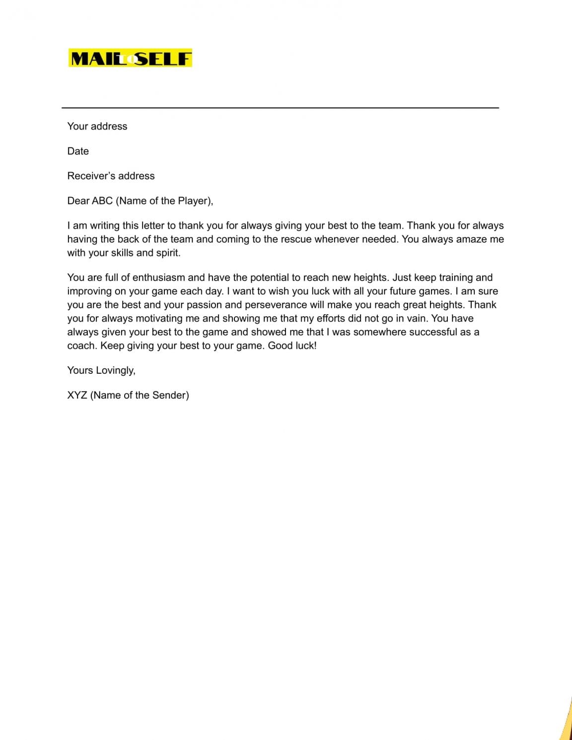 Thank You Letter from Coach to Players: How to, Templates & Examples ...